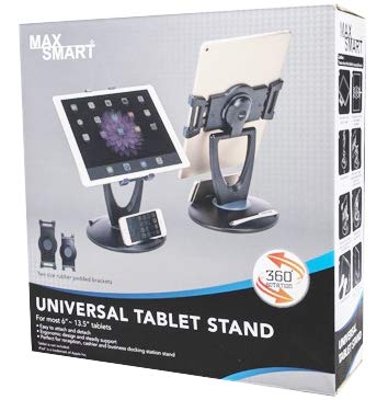 MAX SMART Large Tablet POS Stand, Rotating Commercial Tablet Stand, Swivel Base for Retail Kiosk Register Office Showcase Cashier and Business