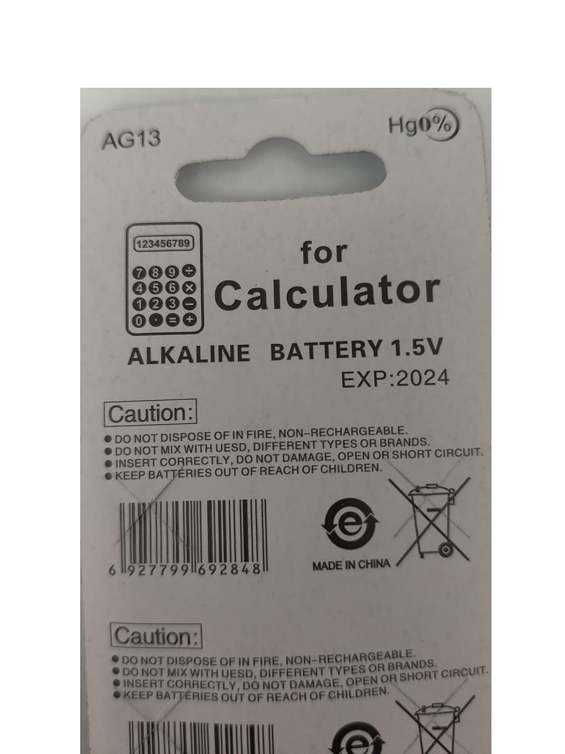 AG13 LR44 L1154 357 A76 Alkaline Button Cell Battery with Retail Blister Pack Cards (40)