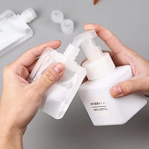 18Pcs Travel Portable Size Refillable Empty Squeeze Pouch Stand Up Business Trip Portable Spout Pouch Refillable Empty Squeeze Pouch for Lotion,Shampoo,Face Cream,Hand Soap Squeezable Bags