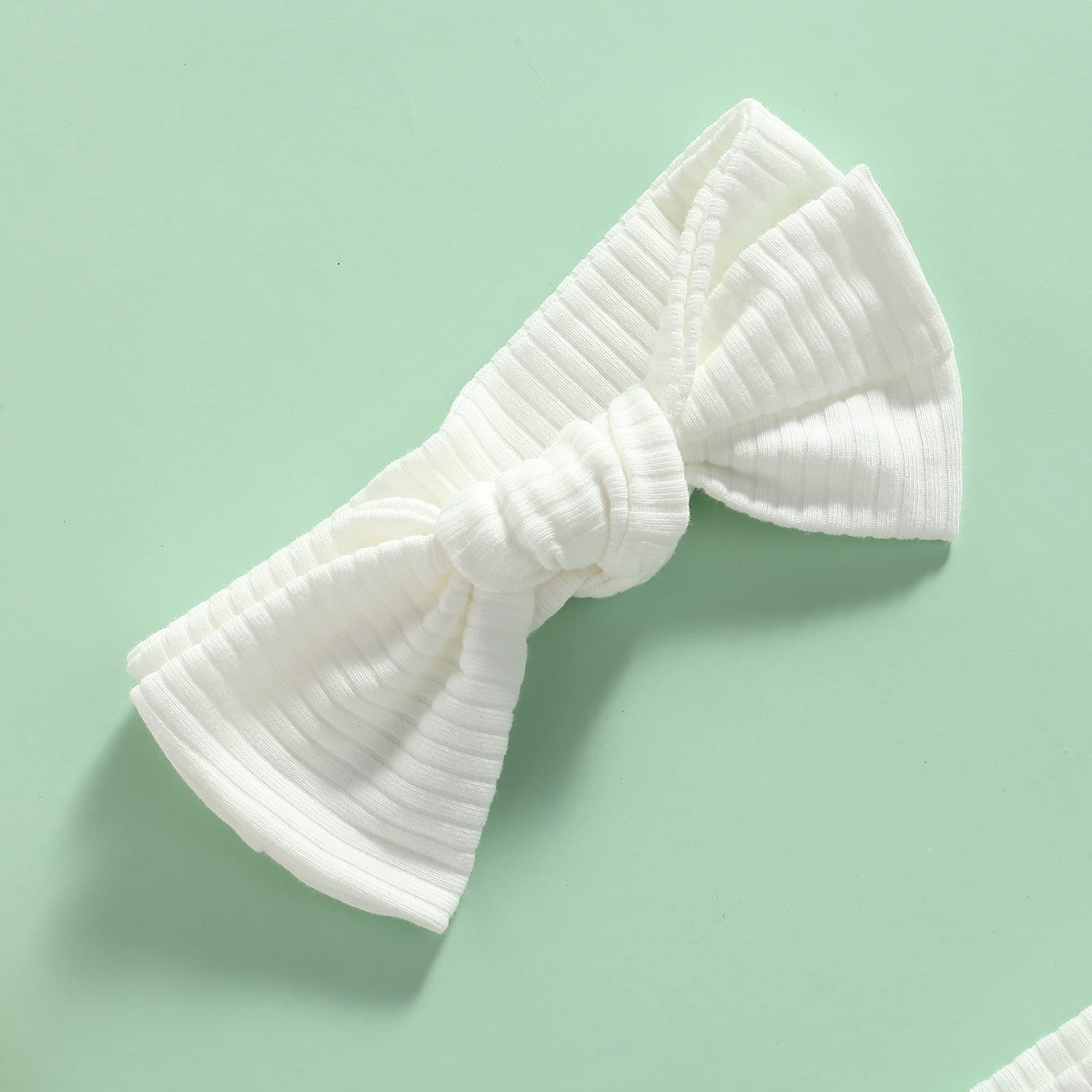 Mubineo Infant Baby Girl Basic Plain Cotton Ruffle Bloomer Shorts Headband Set (White, 6 Months)