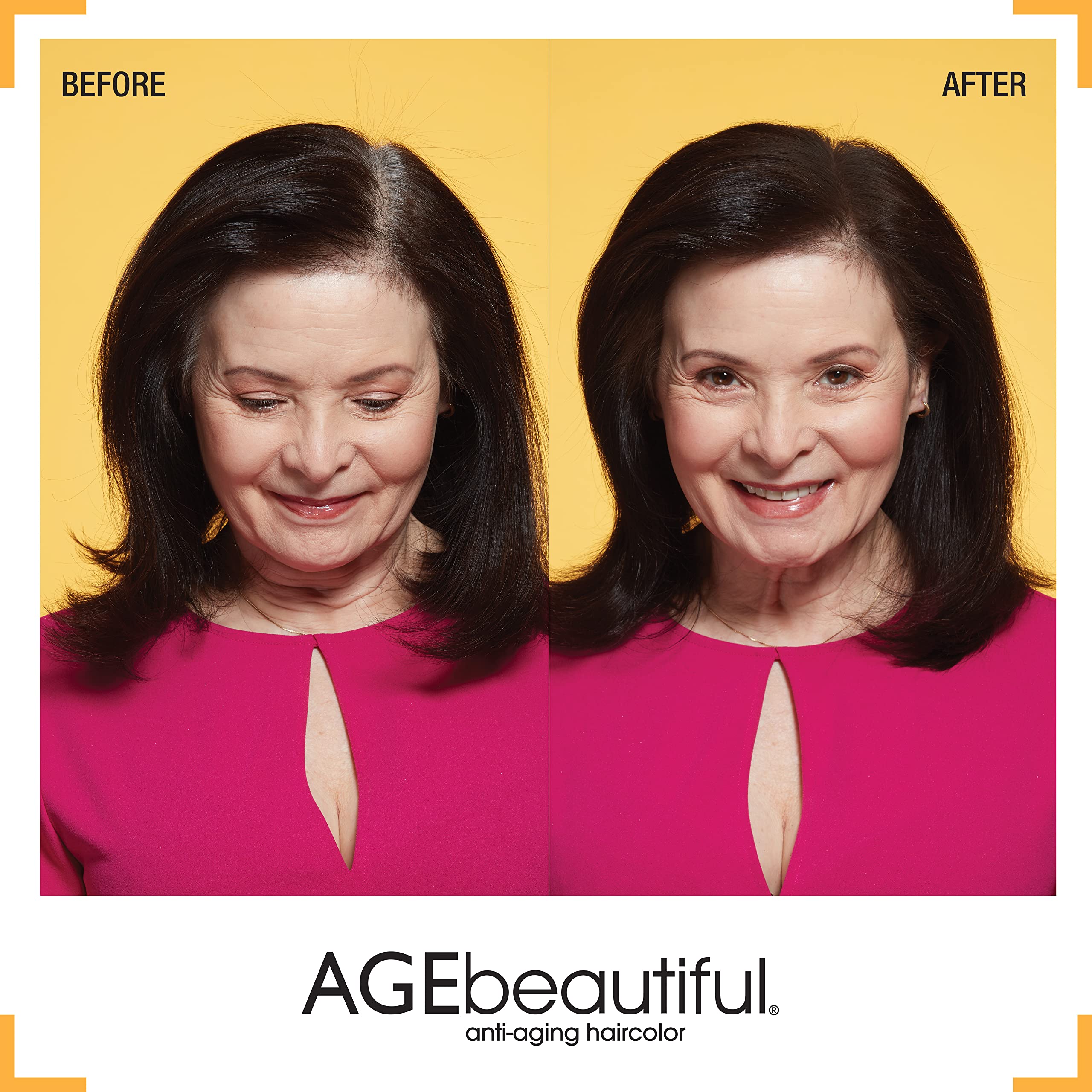 AGE beautiful Root Touch Up Hair Color Spray | Touch-Up Gray Concealer | Temporary Cover Up | Adds Volume & Covers Thinning Patches | Water, Sweat, Stain Resistant | Black | 2 Fl Oz
