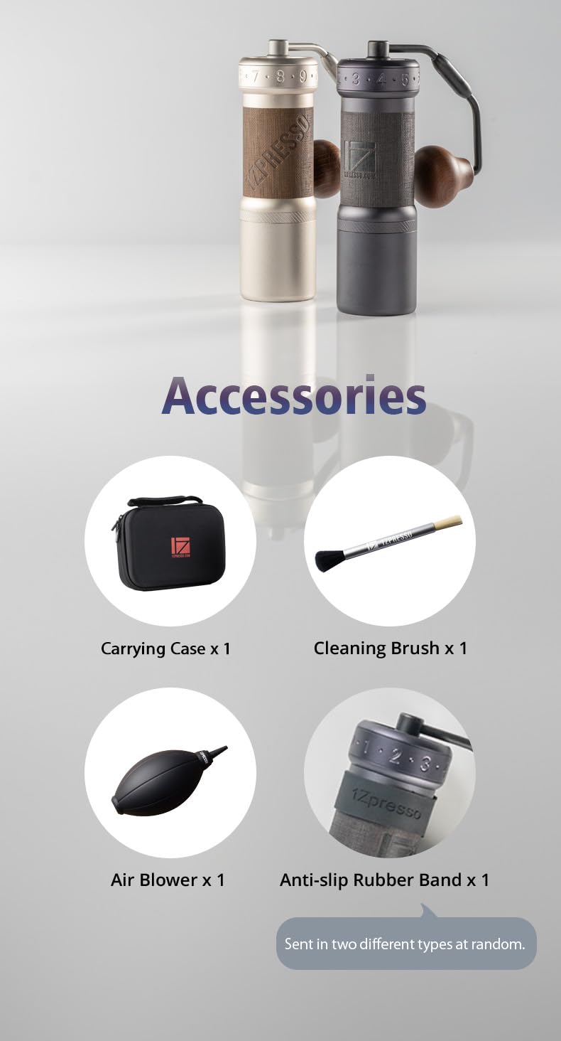 1Zpresso K-Ultra Manual Coffee Grinder Iron Gray with Assembly Consistency Grind Stainless Steel Conical Burr, Foldable Handle, Numerical External Adjustable Setting, All-Round Grinder