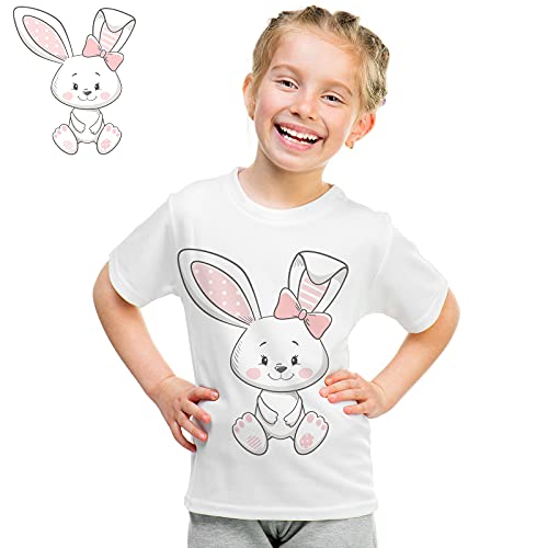 SATINIOR 6 Pieces Blank Sublimation T-Shirts White Polyester Toddler T-Shirts for Baby (Large) (Small)
