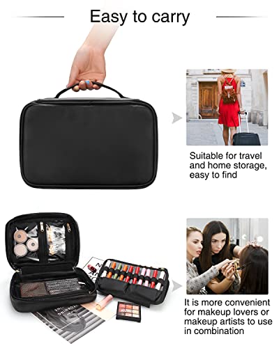 Chomeiu Lipstick Organizer, Lip Gloss Holder Detachable 60 Slots 3 Layer Lipstick Storage Case for Makeup Artists Travel Portable Cosmetic Bag Large Capacity with Waterproof PU Leather and Lining