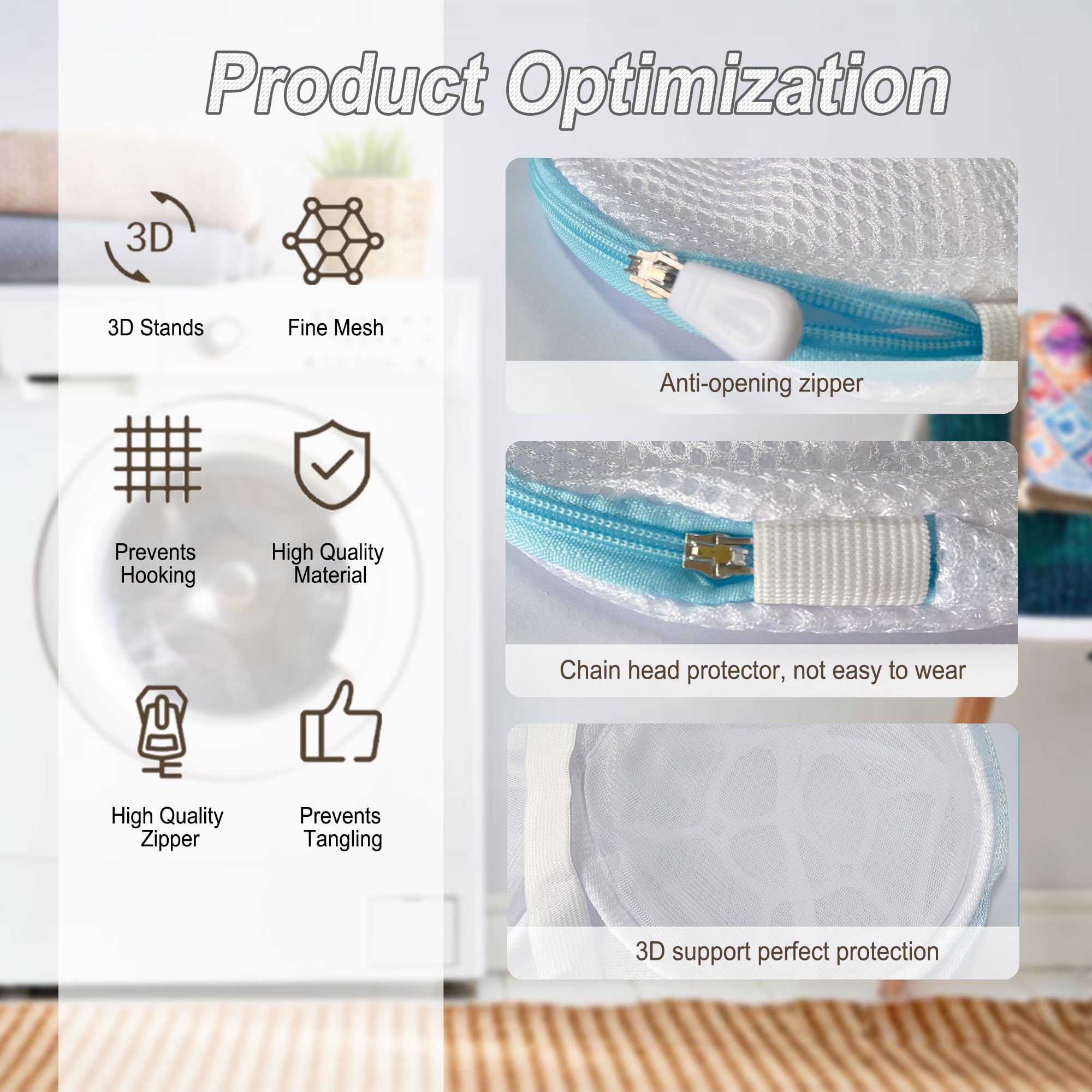 2 Pcs Bra Wash Bags for Laundry - Lingerie Mesh Bag Set Underwear Brassiere for Washing Machine With Zipper for Women Delicates Pink (32C-42DDD Cup)