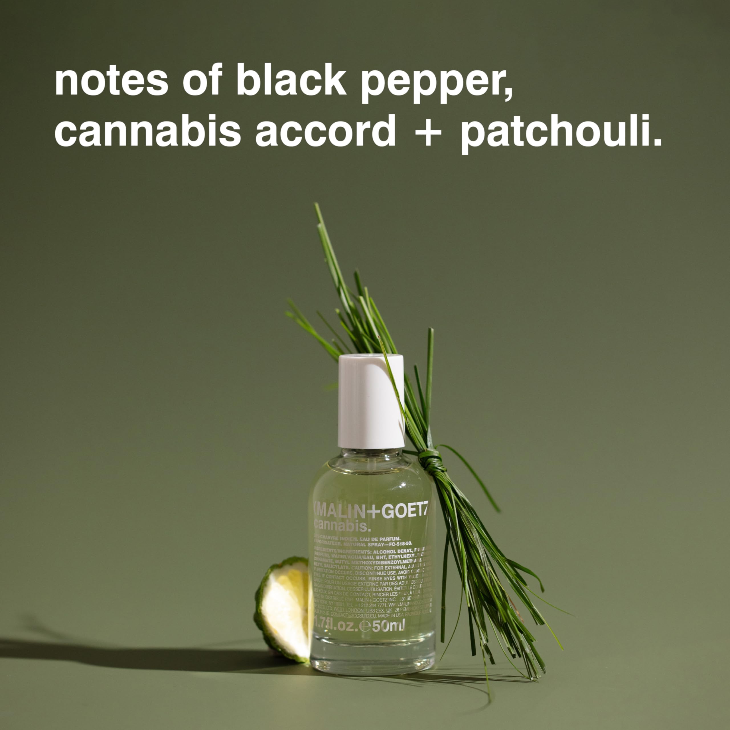 Malin + Goetz Cannabis Eau de Parfum, 1.7 Fl. Oz. – Men & Women's Perfume, Rich & Earthy Fragrance, Scented Perfume, Lingering Smoky Scent, Vegan & Cruelty Free
