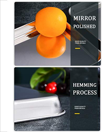 2 Pack Stainless Steel Tray Non Toxic Heavy Duty Thickening Pan for Kitchen Baking, Lab Instrument, Dental, Medical Surgical Instrument, Pet Treatment, Jewelry Tools(Medium