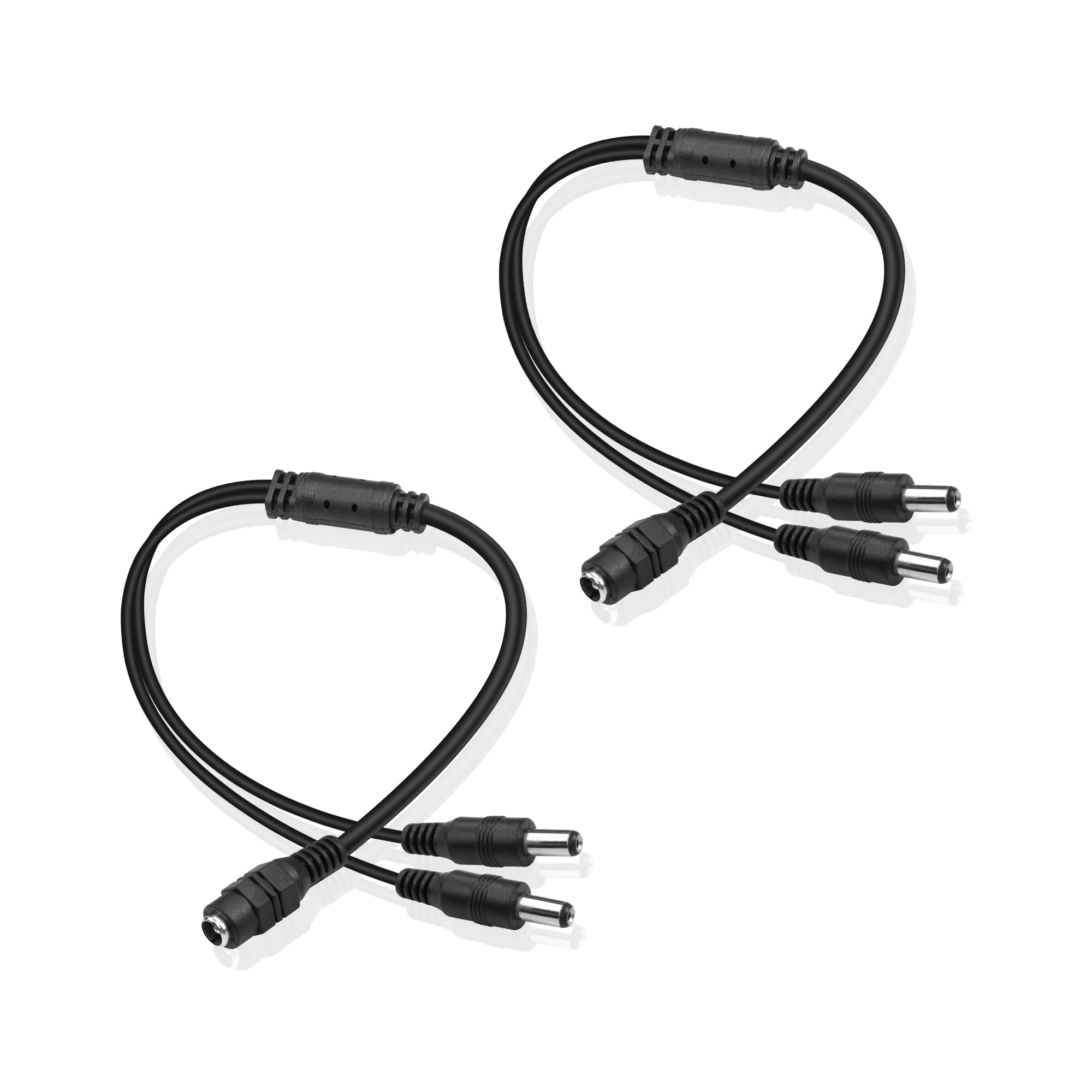 GINTOOYUN DC Y Splitter Cable 1 Female to 2 Male,5.5mm x 2.1mm DC Power Extension Adapter Cable,for CCTV Surveillance Cameras,Surveillance Routers,DVR,and More(2PCS