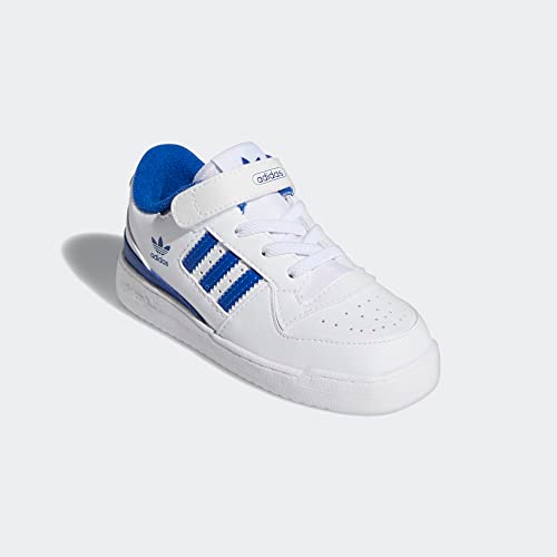 adidas Originals Kids Forum Low Sneaker, White/Team Royal Blue/White, 7 US Unisex Toddler