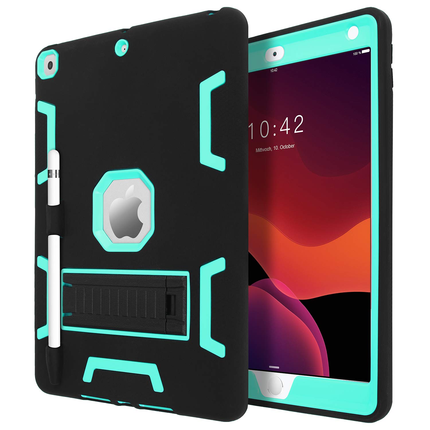 AICase Case for ipad 9th Generation/iPad 8th Generation/iPad 7th Generation,Kickstand Heavy Duty Shockproof Rugged Protective Case with Stylus for iPad 10.2 inch 2021/2020/2019