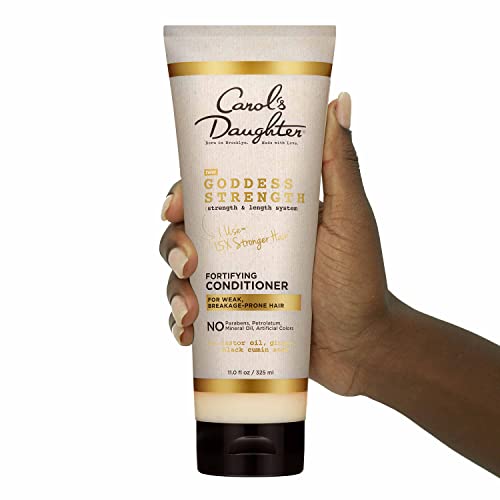 Carol's Daughter Goddess Strength Curly Hair Conditioner for Dry Damaged Hair – Made with Castor Oil, 11 fl oz