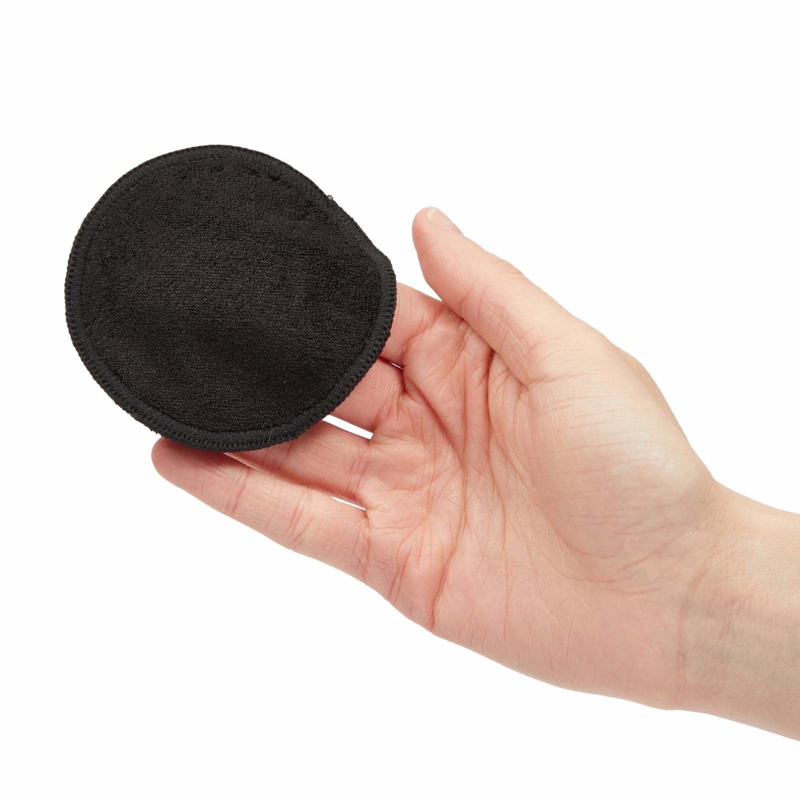 Glamlily 16 Pack Reusable Cotton Rounds for Makeup Removal with Bamboo Holder and Mesh Storage Bag (Black)