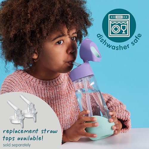 b.box 15oz Tritan Drink Bottle: Modern Water Bottle with Flip Straw for Toddlers & Kids. Spill Proof, Leak Proof, BPA Free. Great for School/Daycare or Next Step after Sippy Cups (Ocean Breeze)