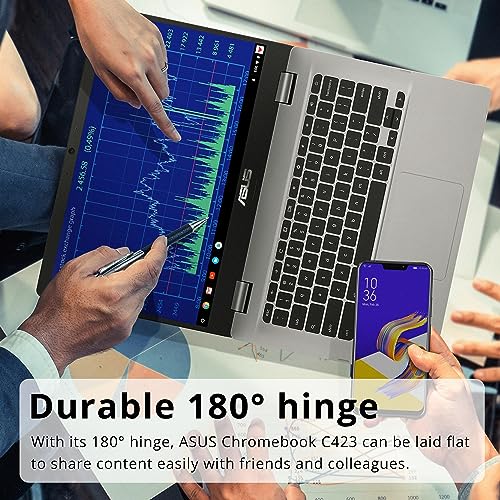 ASUS (Renewed) Chromebook C423 14" Laptop Computer for Business Student, Intel Celeron N3350 up to 2.4GHz, 4GB DDR4, 64GB eMMC, 802.11AC WiFi, Bluetooth, USB Type-C, Chrome OS