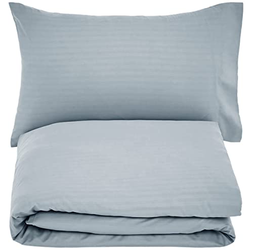 Amazon Basics Deluxe 2 Piece Microfiber Duvet Cover Set with pillow case(s) – 135x200cm, Dark Grey, Solid