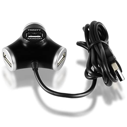 Axagon HUE-X3B USB 2.0 480Mbit/s Black Hub & Concentrator (USB 2.0, USB 2.0, 1.2 m, 480 Mbps, Black, 65 mm)