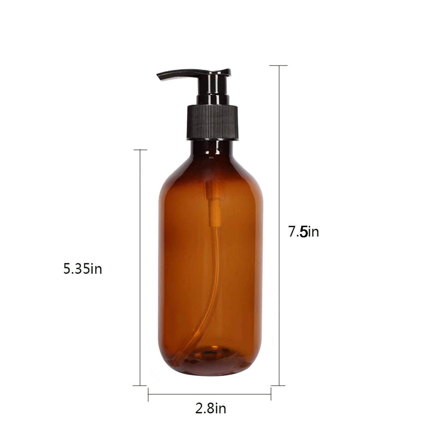 17 Ounce Hand Soap Dispenser Bottles, Refillable Plastic Pump Bottle Containers, for Kitchen and Bathroom, Amber and Green, 4 Pcs