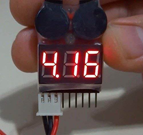 CAMWAY 5PCS 2in1 1-8s Lipo Battery Voltage Tester,RC Low Voltage Buzzer Alarm+ Digital Battery Capacity Tester RC Cellmeter-7 Lipo Battery Tester LCD Battery Checker Controller