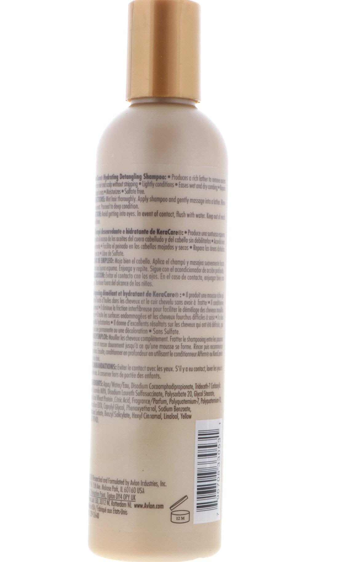 AVLON Keracare Hydrating Detangling Unisex Shampoo, 8 Ounce (Pack of 2)