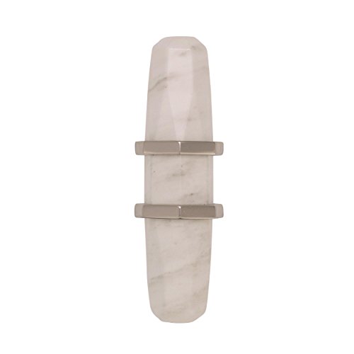 Amerock | Cabinet Knob | Marble White/Polished Nickel | 2-1/2 inch (64 mm) Length | Carrione | 1 Pack | Drawer Knob | Cabinet Hardware