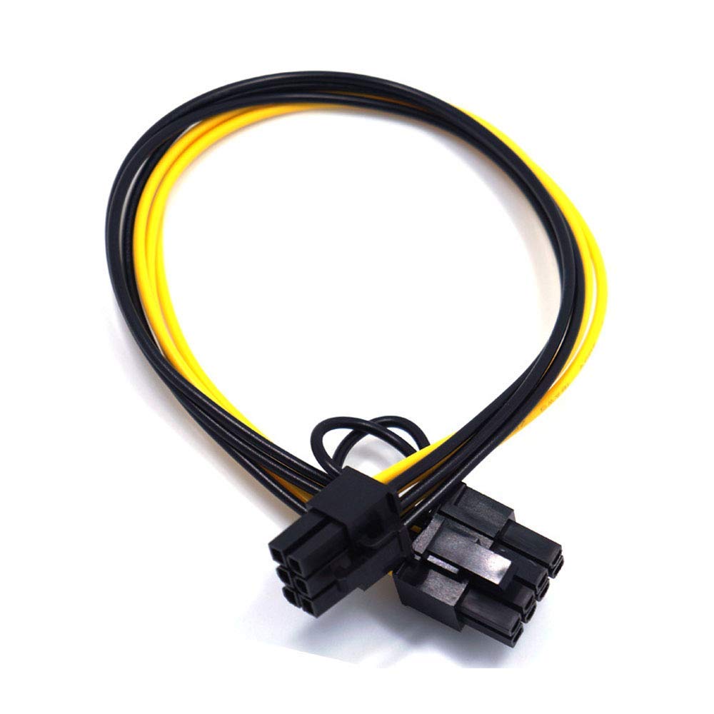6 Pin Male to 8 Pin (6+2) Male PCIe Adapter Power Cable PCI Express Extension Cable (24 Inch)