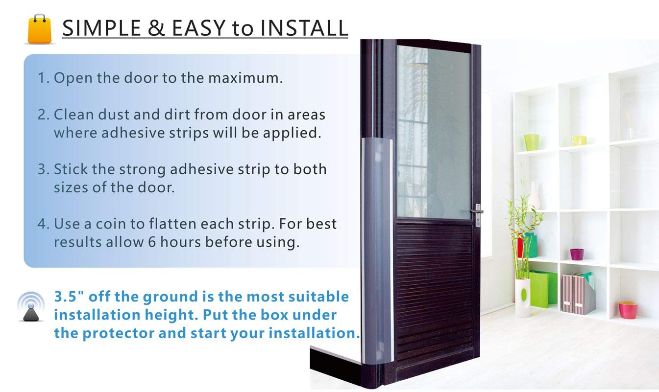 AILUOQI Finger Pinch Protector Guards for Home, Inside, Outside, Flush Door Hinges, Gates and Pivot Doors. Door Shield Guards for Kids. Roll-up Design 47.2" H, 6.7" W