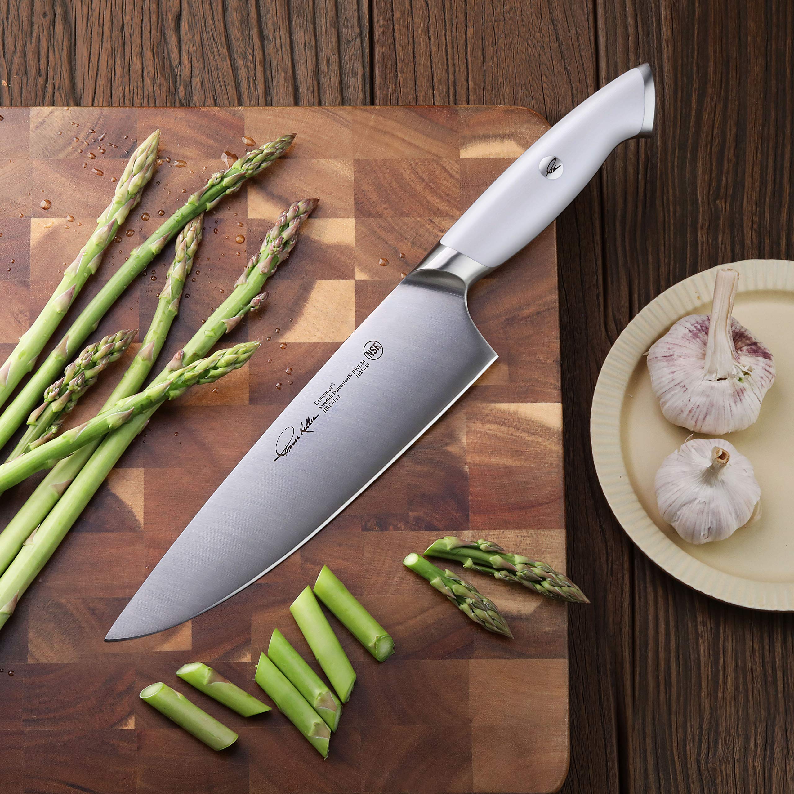 Cangshan Thomas Keller Signature Collection Swedish Powder Steel Forged, 8-Inch Chef Knife, White