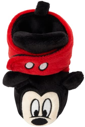 Disney Baby Boys' Mickey Mouse Booties - Soft Fleece Slipper Socks (Newborn/Infant), Size 12-18 Months, Mickey