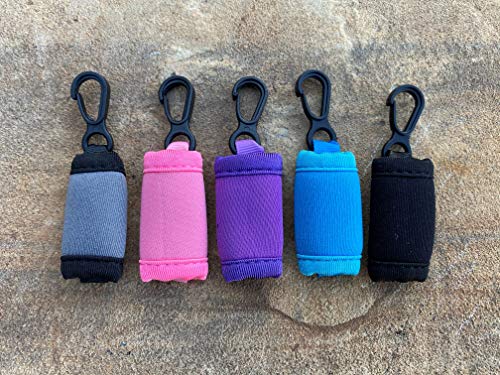 Chapstick Holder Keychain – Lip Balm Sleeve – Premium Neoprene with Key Chain Clip – Perfect for Chap Stick or Lip Gloss (Black, 2 Pack)