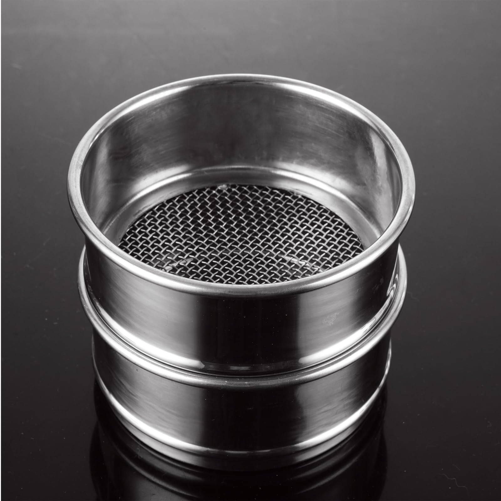 2 PCS Lab Sieves 304 Stainless Steel Test Sieves 100 Mesh 0.154mm + 10 Mesh 2mm Aperture Lab Standard Test Sieve φ10cm/4”Dia Economy Test Sieve for Industrial Laboratory