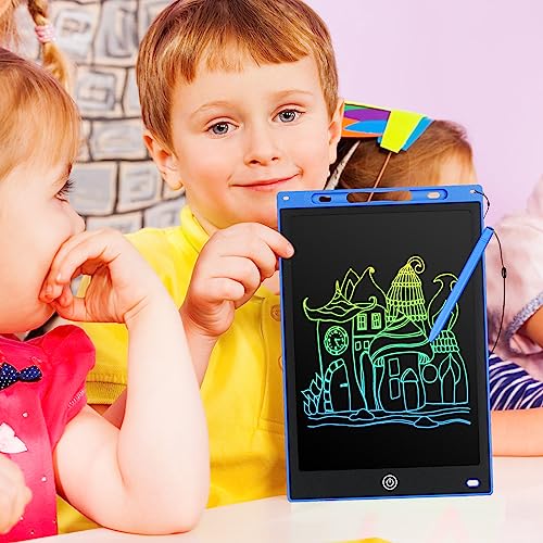 12 Pcs LCD Drawing Pad for Kids 12 Inch Doodle Board Bulk Colorful Erasable Drawing Tablet Writing Pad Reusable Electronic Toys Gifts for Girls Boys 8-10 3-10, Blue, Red, Pink