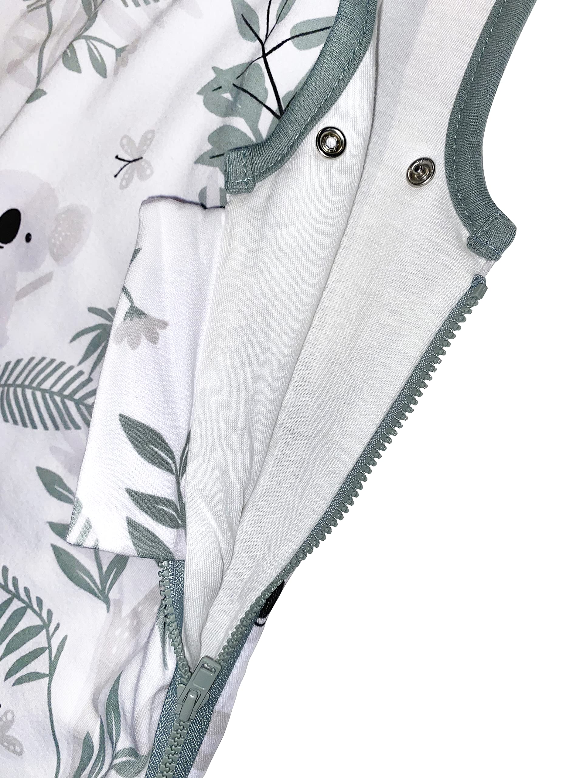 Rey & Shay Sleep Sacks - 100% Cotton Super Soft Baby Wearable Sleeping Bag, 6-18 Month, 1.5 TOG. (Green Koala)