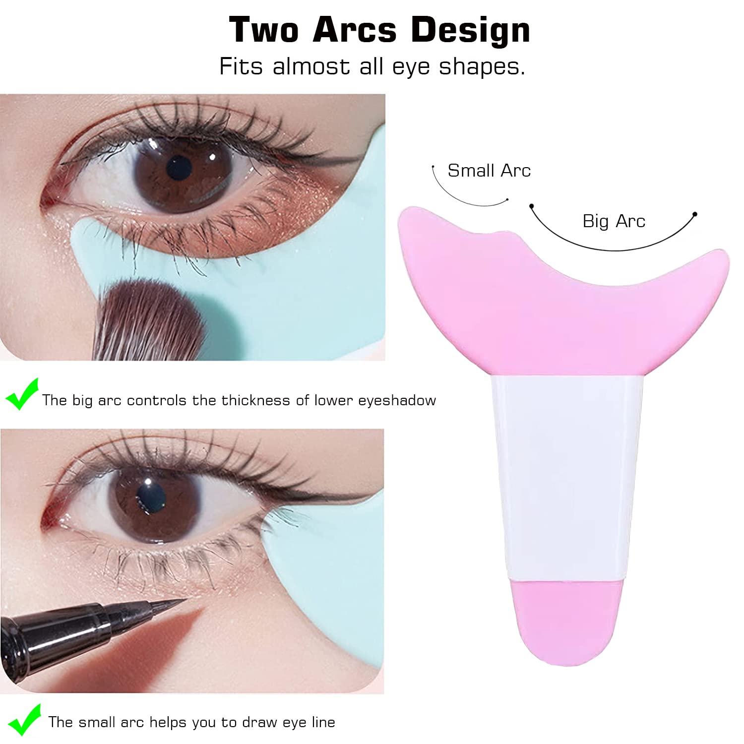 2 PCS Mascara Guard, Auzky Mascara Shield Eyelash Tool Applicator Silicone Reusable Mascara Shield Applicator Guard to Prevent Makeup Residue - Pink
