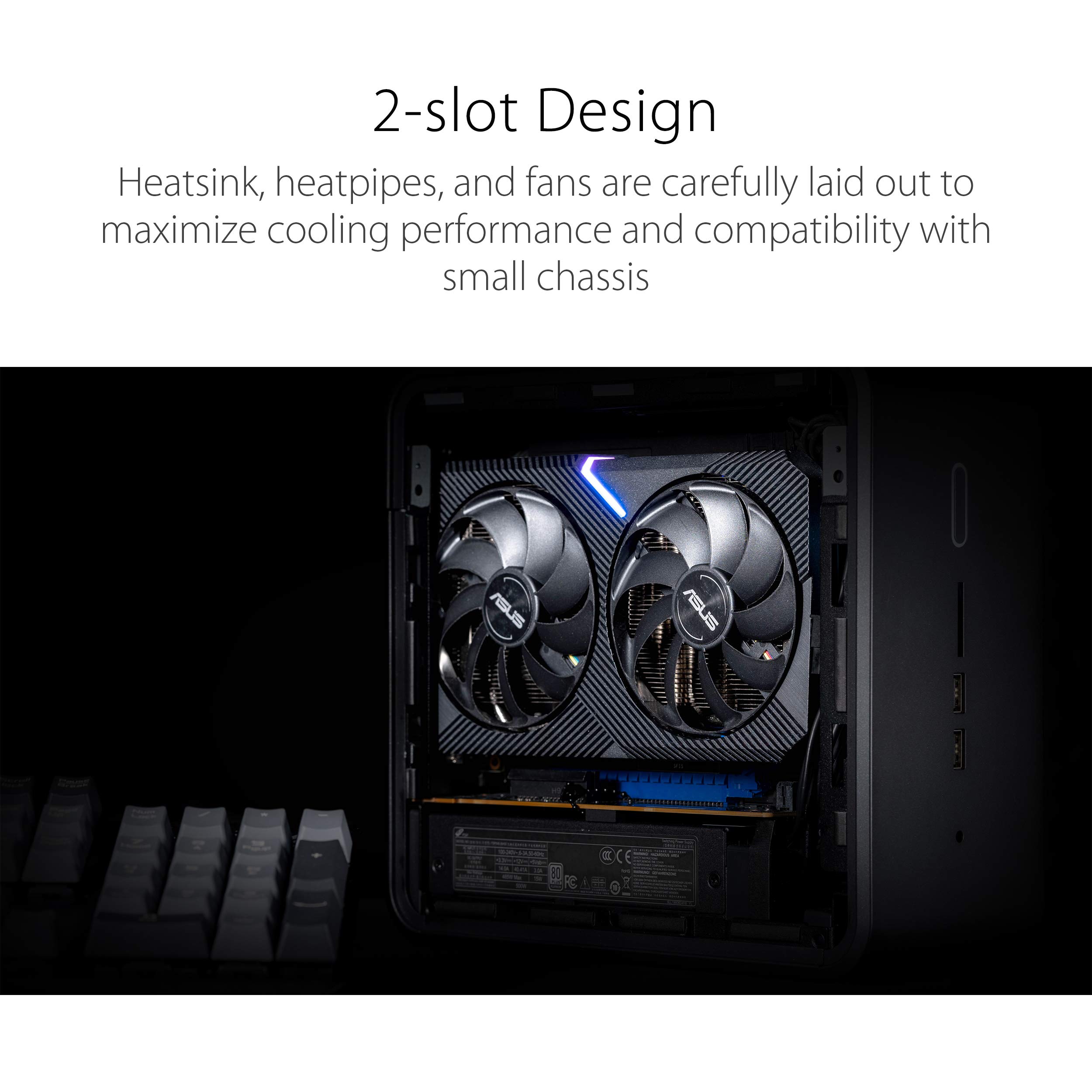 ASUS Dual NVIDIA GeForce RTX 3060 OC Edition Gaming Graphics Card (PCIe 4.0, 12GB GDDR6 Memory, HDMI 2.1, DisplayPort 1.4a, 2-Slot Design, Axial-tech Fan Design, 0dB Technology, and More