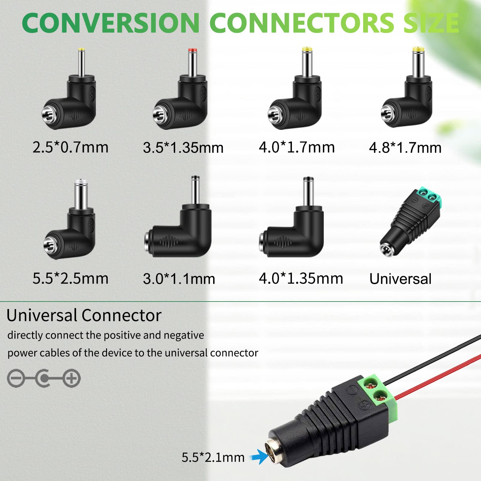 Czepa 12v Car dc Charger Power Cord with 8 Connectors for Cigarette Lighter Portable DVD Player, Car DVR, GPS, Bluetooth Speakers, Breast Pump, Car Refrigerator, Air Compressor, Heating Cup