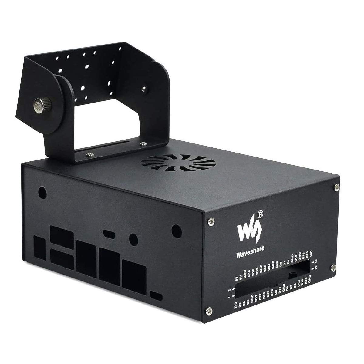 waveshare Metal Case (C) Enclosure for Jetson Nano Developer Kit and B01 Version with Camera Holder,Reset,Power Buttons Compatible IMX219 Series Camera,Wireless-AC8265,Cooling Fan