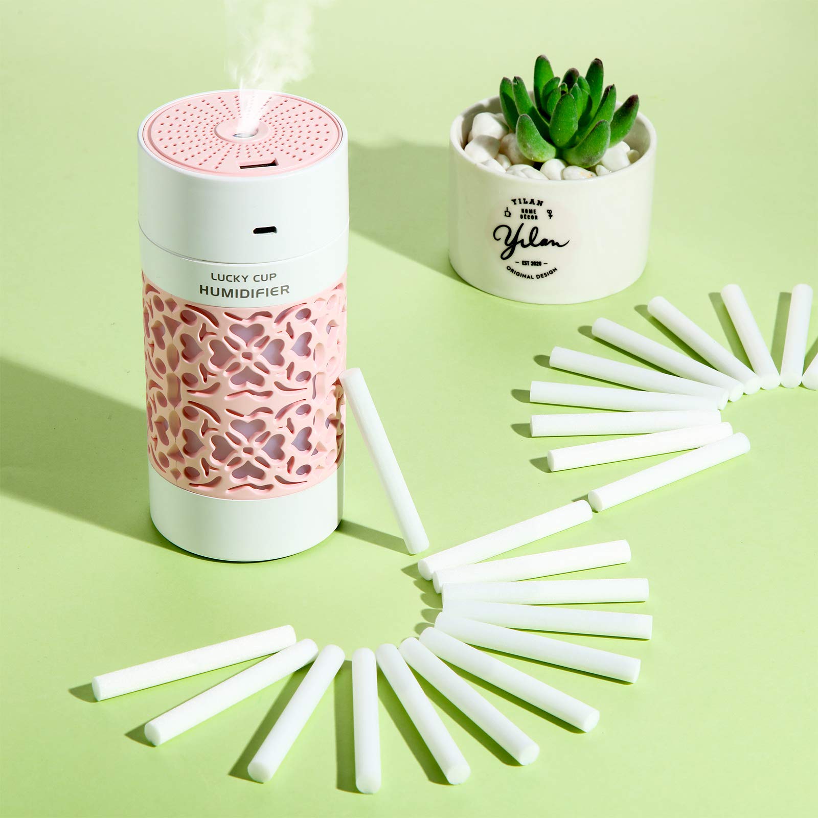 60 Pieces 2.75 X 0.31 Inch Car Diffuser Sponges Refill Sticks Humidifier Filter Replacement Wick Absorbent Sponge Sticks for Mini Car Office Bedroom Humidifier Ultrasonic Aroma Diffuser