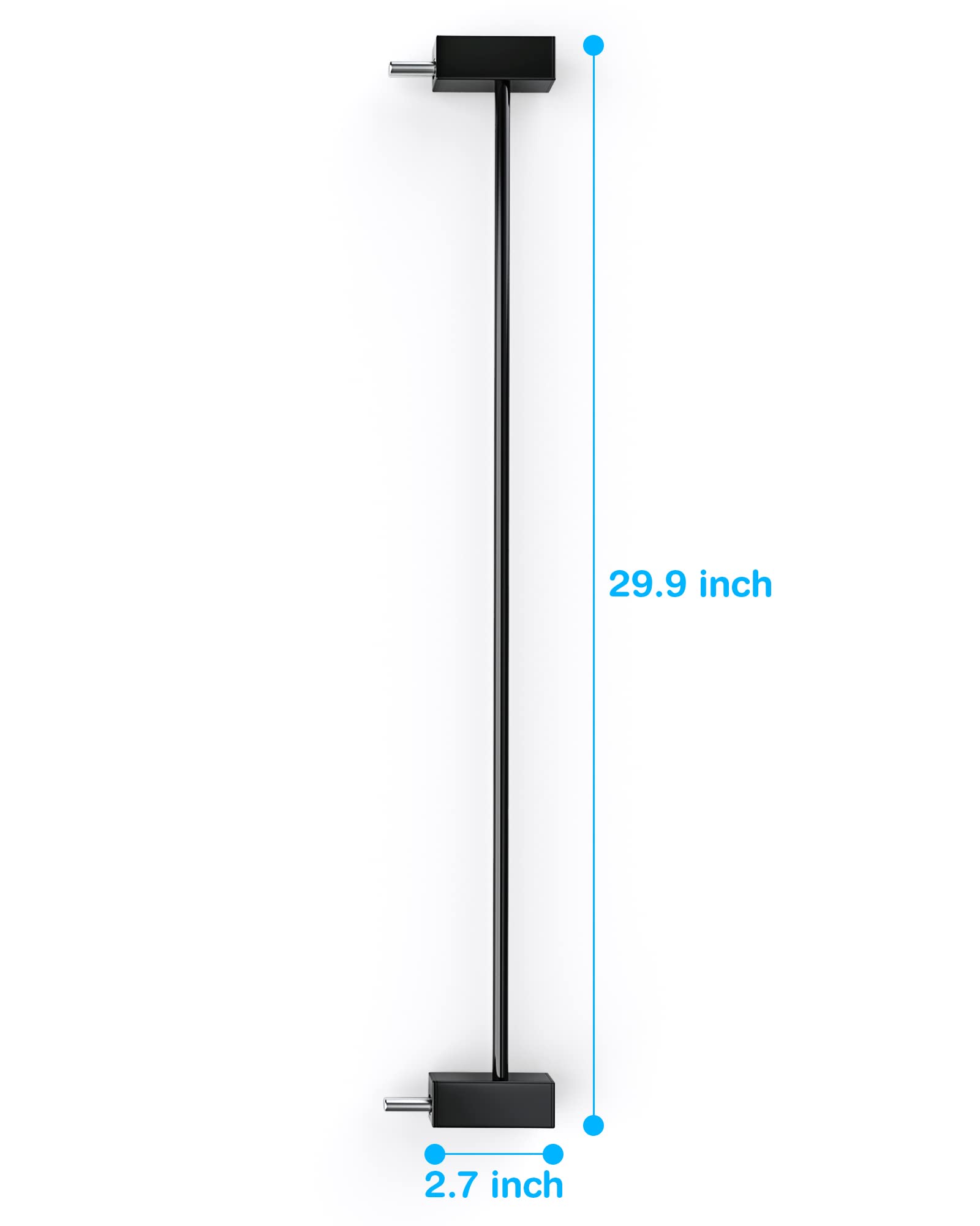 OTTOLIVES Metal Baby Gate Pet Gate 2.7 Inches Gate Extensions for Stairs & Doorways Baby Gate with a Anti-Collision Slot (Black)