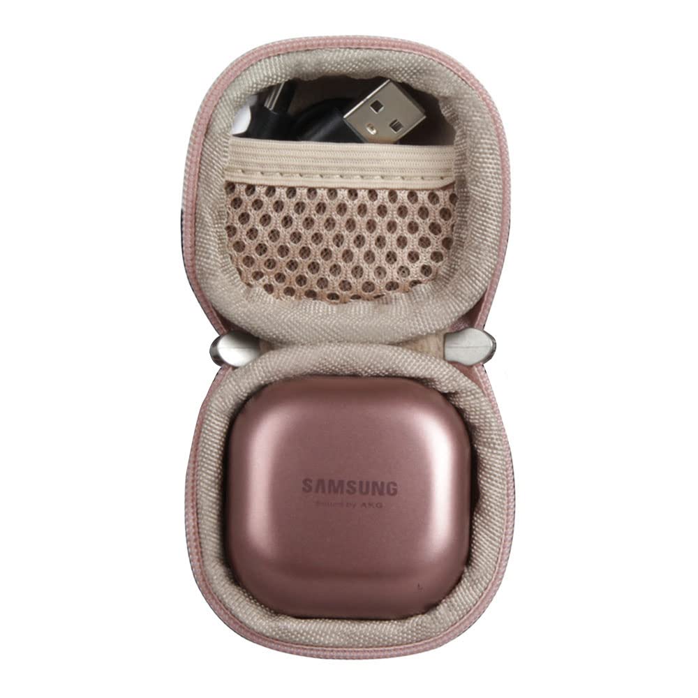 Adada Hard Travel Case for Samsung Galaxy Buds Live/Samsung Galaxy Buds Pro/Samsung Galaxy Buds 2 True Wireless Earbuds (Rose Gold)