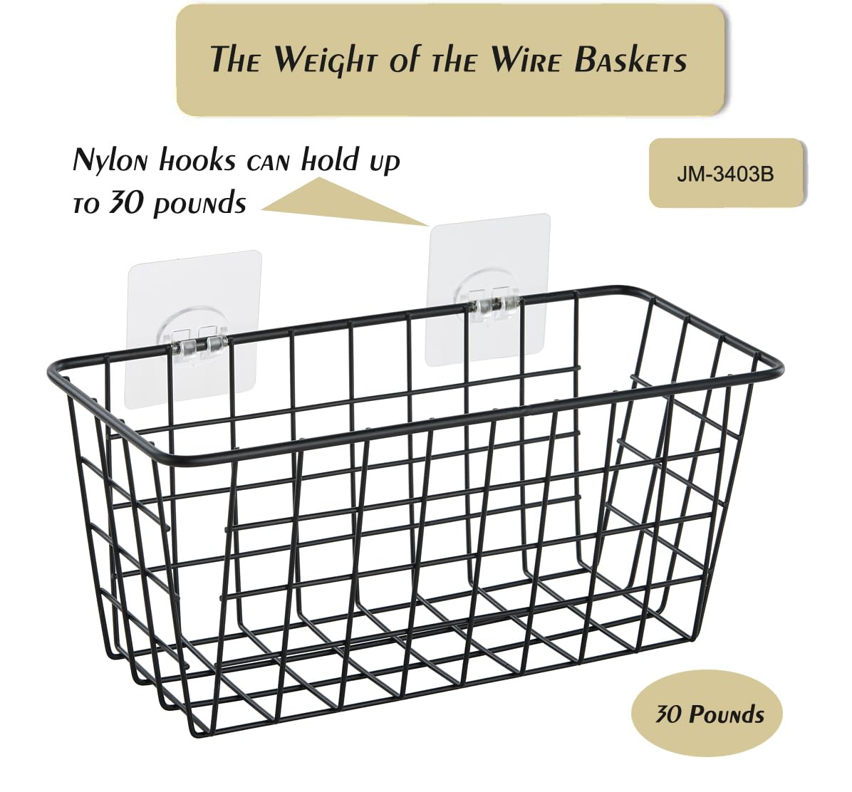 2 Pack Hanging Storage Basket, Bathroom Basket, Household Goods Storage Basket, with Traceless Tape, no Drilling, for Cabinet Storage, Kitchen, Bathroom, Storage Room (2 Black)