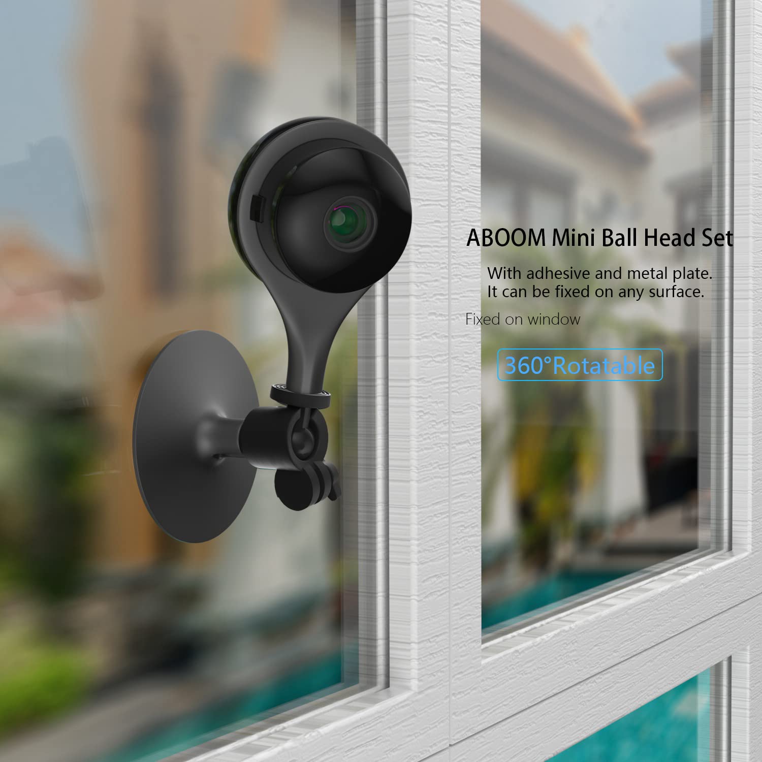 ABOOM (2 Pack) 360 Degree Adjustable Wall Mount Bracket Kit Compatible with Google Nest Cam ,Hole-Free Installation, NOT Included Google Nest Cam