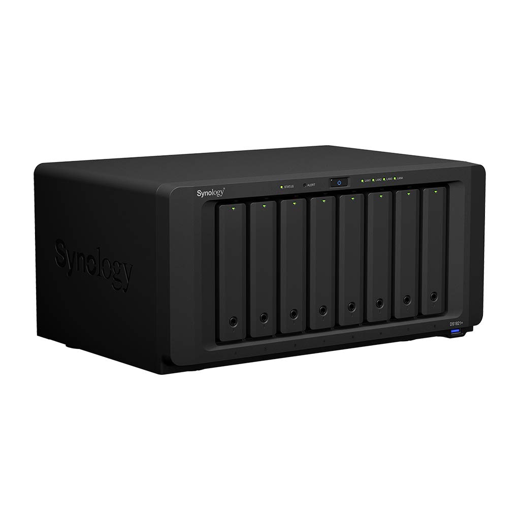 Synology DiskStation DS1821+ NAS Server for Business with Ryzen CPU, 32GB Memory, 32TB HDD, DSM Operating System, iSCSI Target Ready