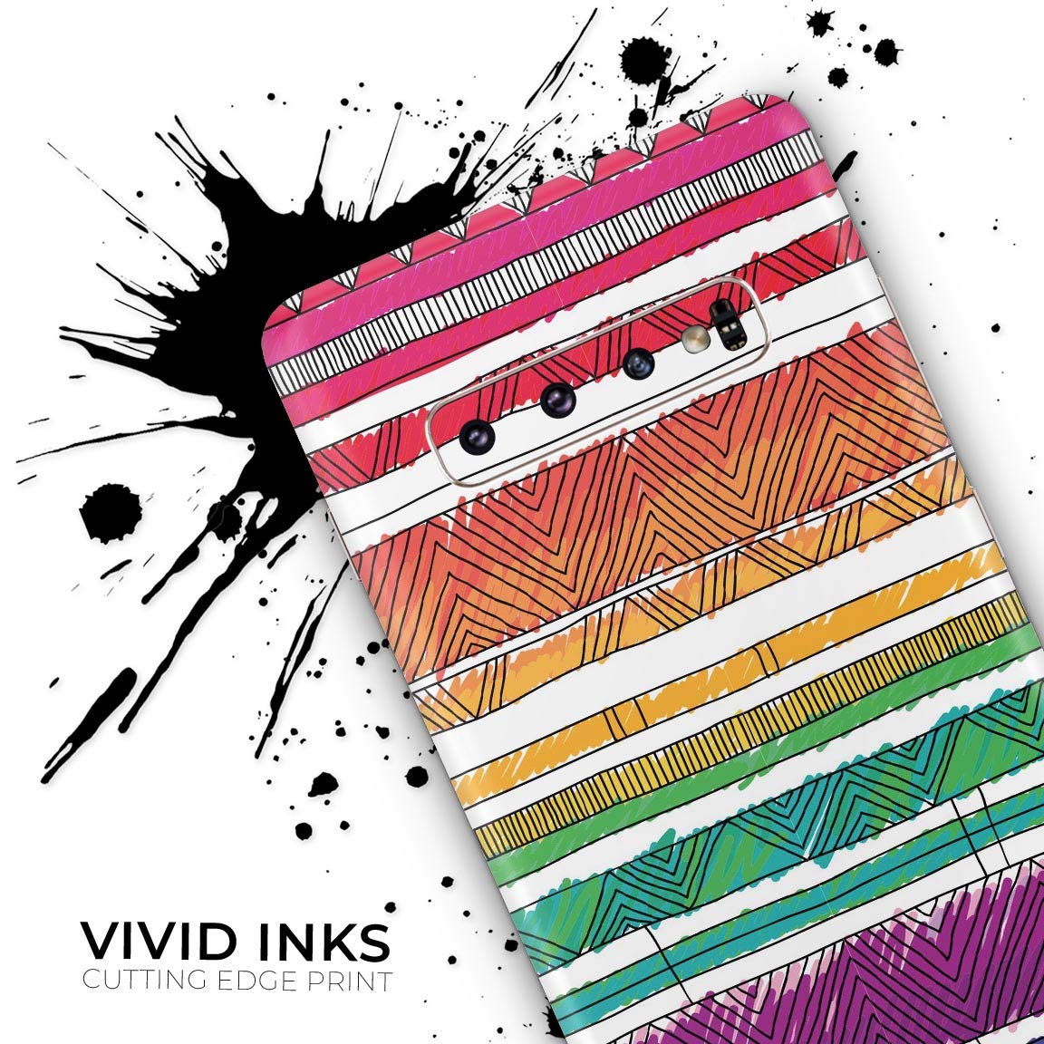 DesignSkinz Crayon Colored Doodle Patterns Protective Vinyl Decal Wrap Skin Cover Compatible with The Samsung Galaxy S20 (Screen Trim & Back Glass Skin)