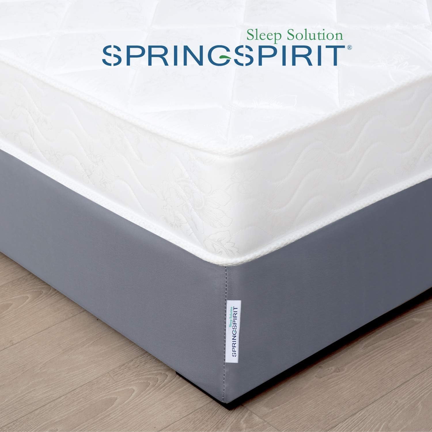 Box Spring Cover Queen Size, Alternates for Bed Skirt, Smooth and Elastic Woven Material Wrap Around 4 Sides of The Box Spring, Wrinkle & Fading Resistant, Washable, Dustproof, Gray