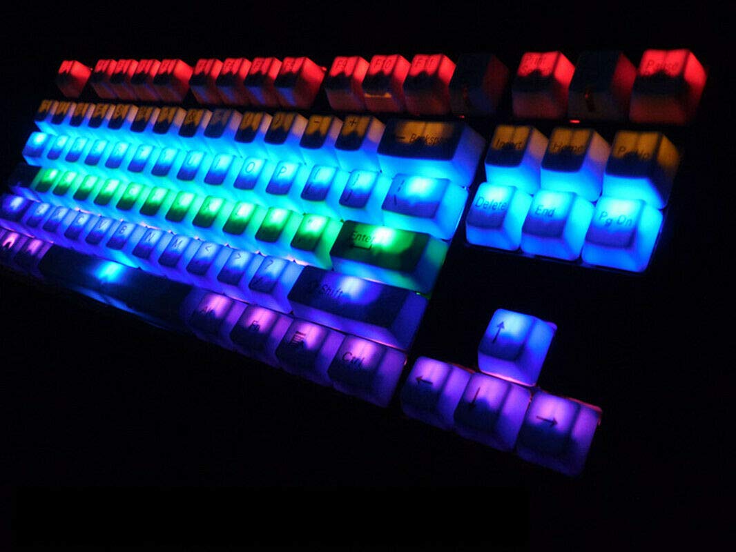 87 Keys Keycool PBT Doubleshot Keycap ANSI OEM Key Cap for Cherry MX Gaming Mechanical Keyboard