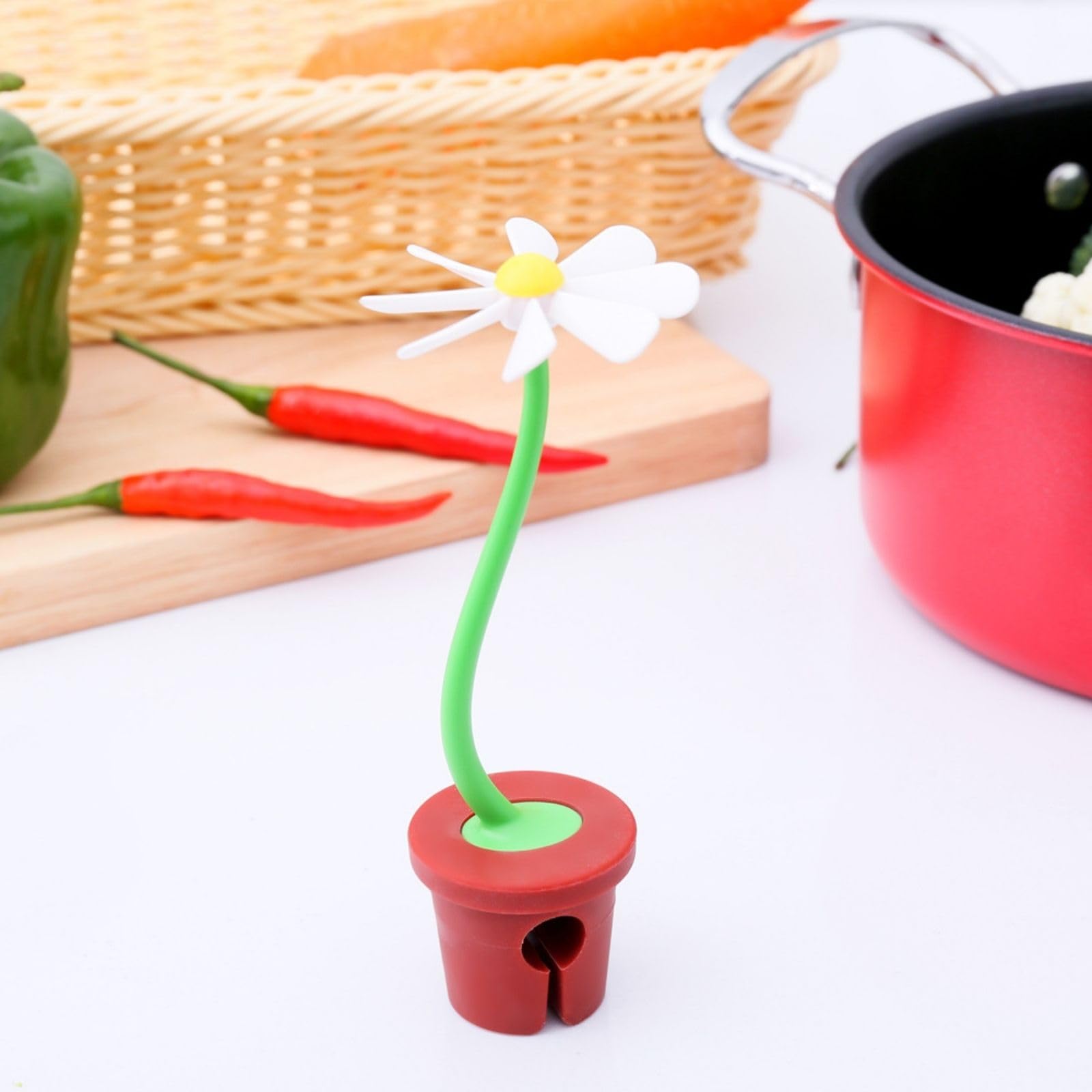 2 Pcs Pot Lid Lifter Silicone Spill Proof Lid Lifter Splash-Proof Steam Release Pan pot lid lifter Kitchen Tool Decoration Pot Lid & Cute Kitchen Accessories (2)
