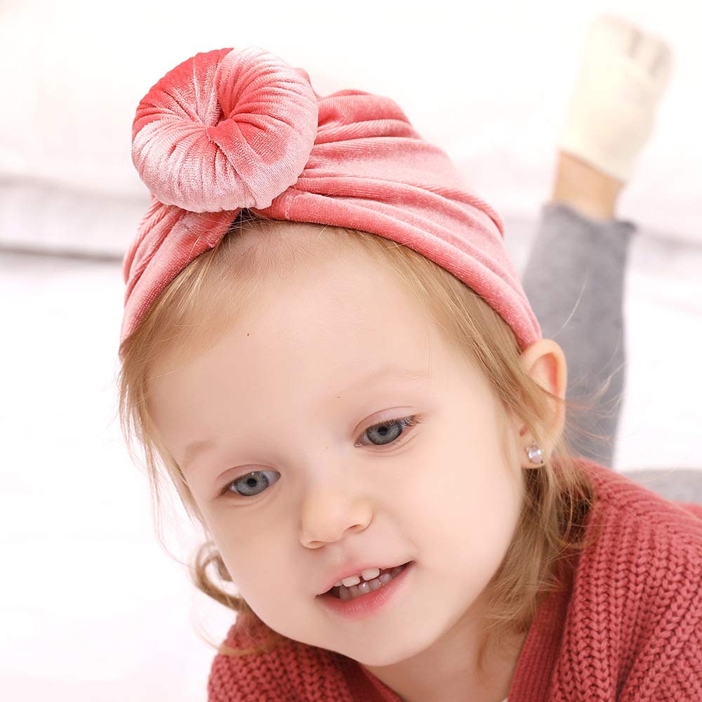 Awyjcas Newborn Baby Toddler Cotton Hat Babys Turban Kids Knotted Hat Cap Set (BB03)