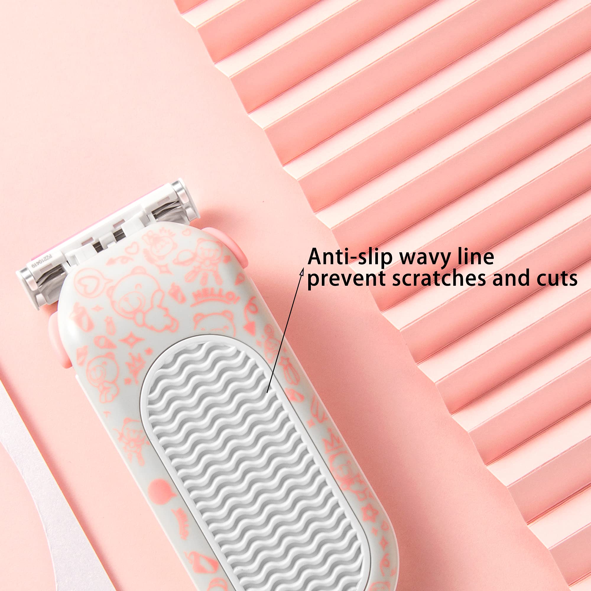 Domon Dolly Razors for Women, Premium Womens Razor for Shaving 6 Refills 3 Blades, Razor Blades with Vitamin E and Aloe Vera Lubricating Strip, Choco Teddy