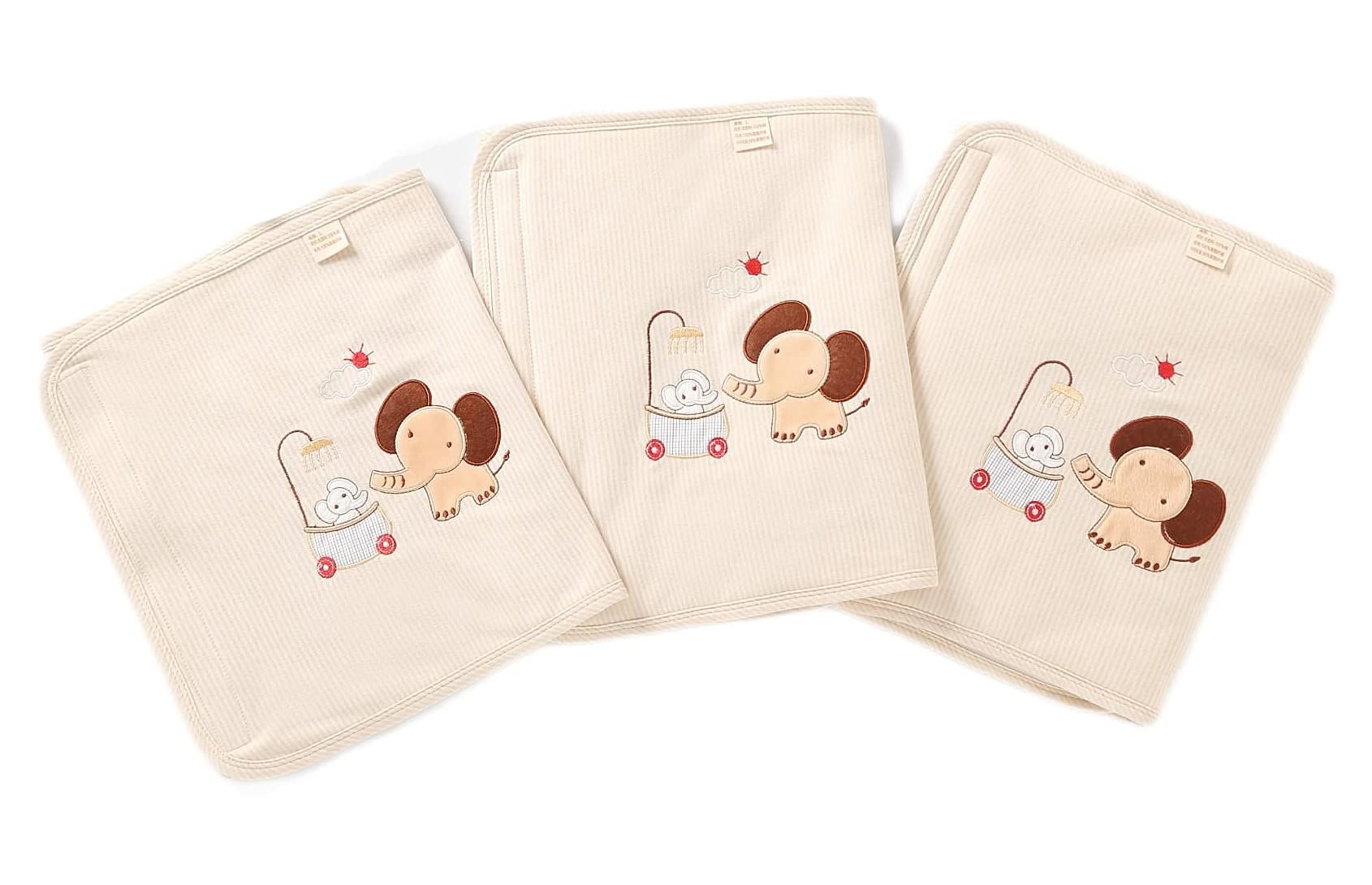 Donhoo Widens Pure Cotton Baby Warm Belly Band, Swaddle Belt, Sleeps to Prevent Cold, Pervent Diarrhea, Suitable for Babies Aged 0-10(Pattern: Bath Elephant), L:33.4x13.8in