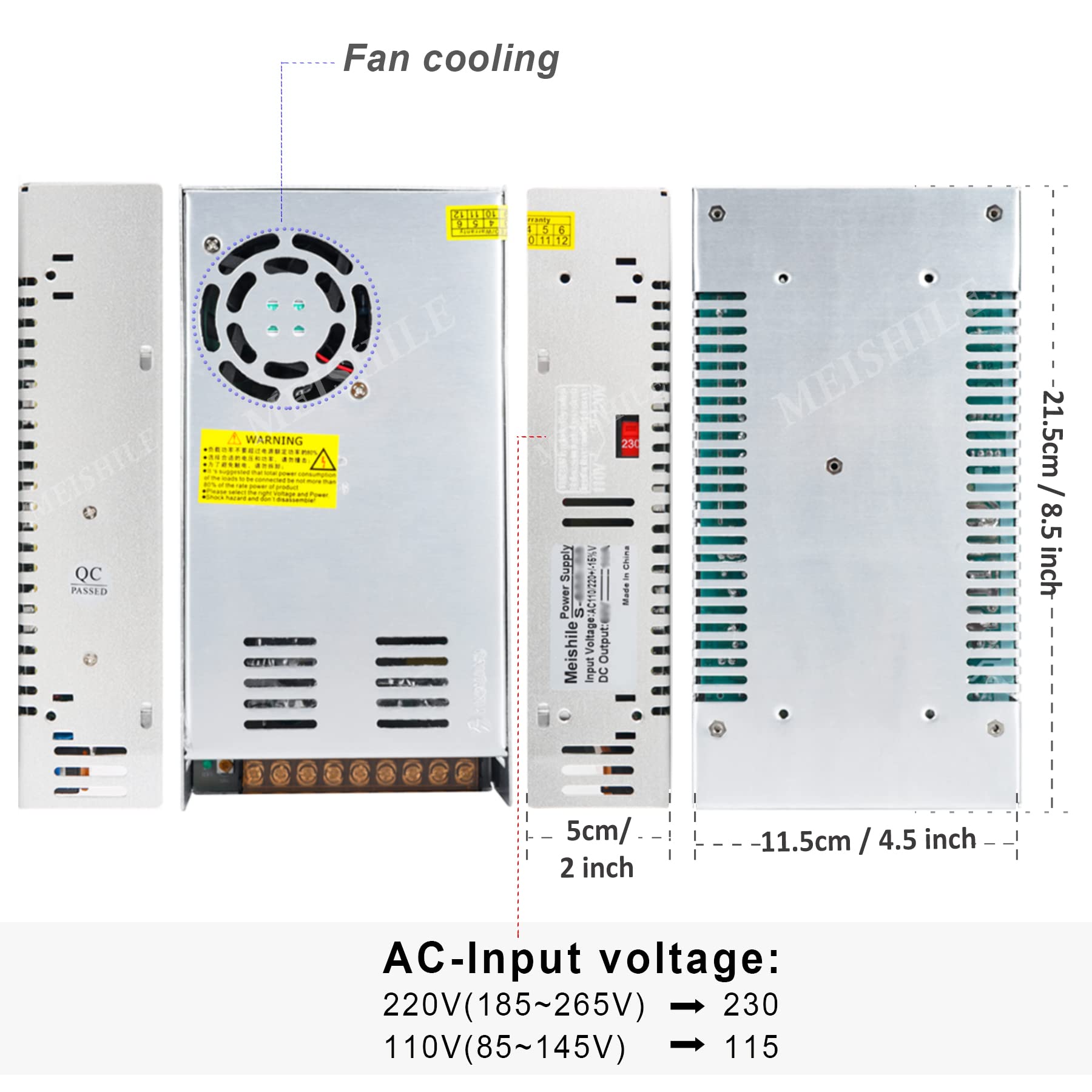 60V 10A 600W DC Switching Power Supply Adapter PSU AC-DC 60Volt Industrial Transformer Converter 0-8/5amps Drive Sensor System Lamp Meter Controller Servos Ultraso Electric Motor Fan SMPS 110V/220V
